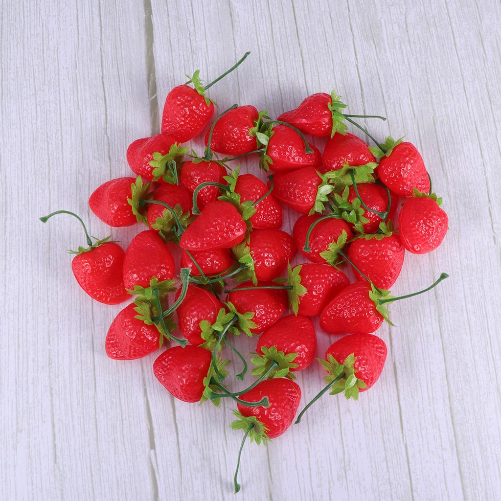 Buy 30Pcs Imitation Strawberry Models Delicate Lifelike Fruit ...