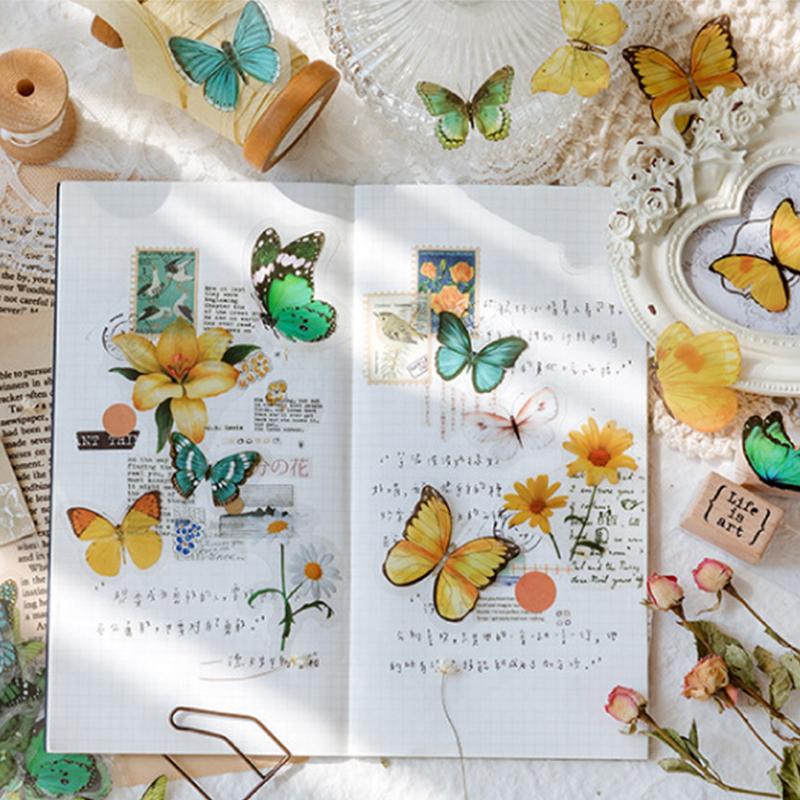 Buy 40pcs Butterfly Stickers Diary Sealing Label Sticker Decal Travel ...