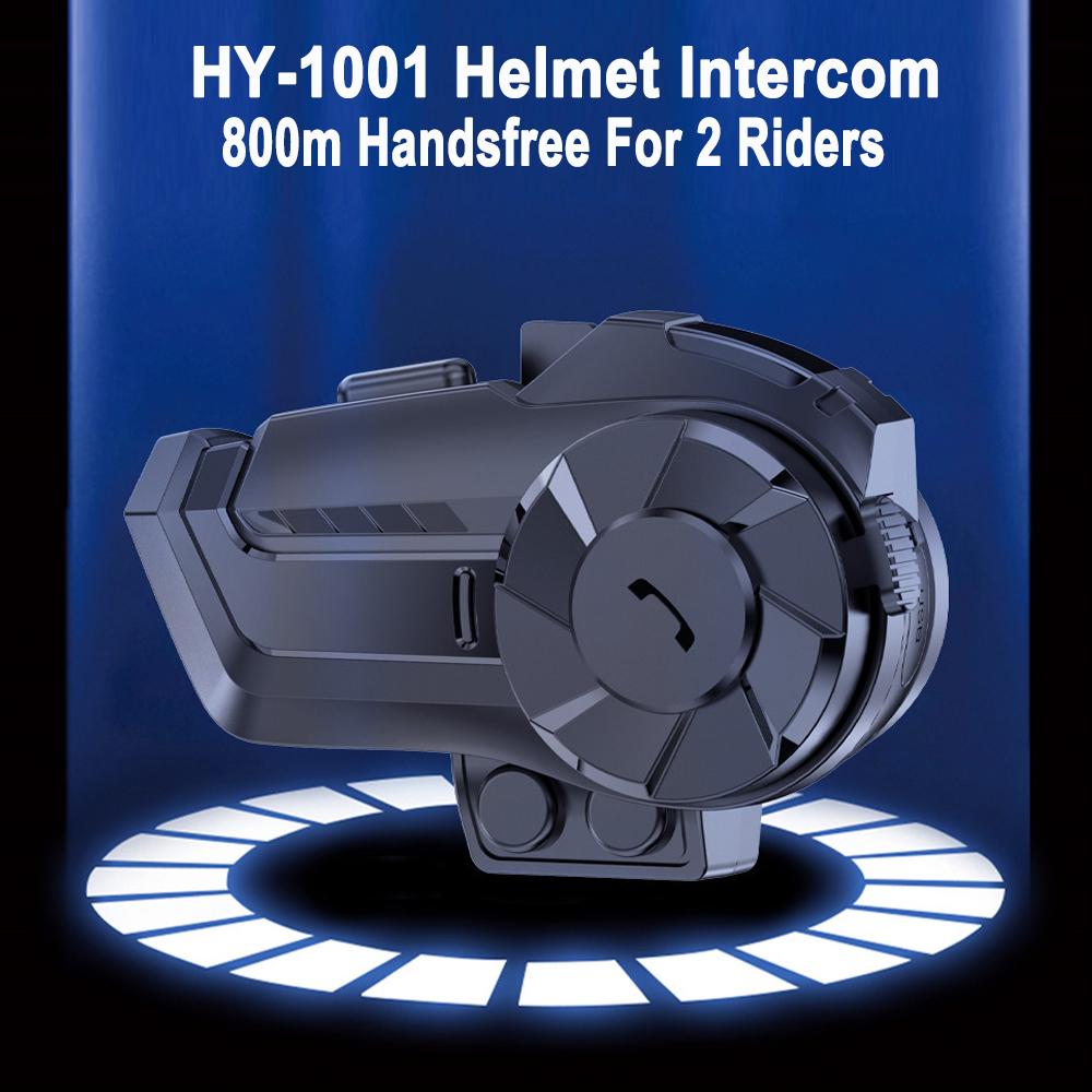 Motorcycle Helmet Intercom Headset 800M 2 Rider Talking Bluetooth 5.0 ...