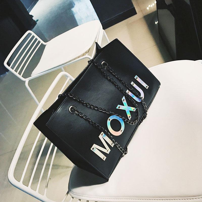 Buy Fashion Lady Shoulder Bag Letter Large Capacity PU Female Bag Chain ...