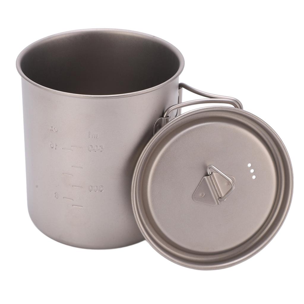 Buy 750ml Outdoor Titanium Water Mugs With Folding Handles Portable ...