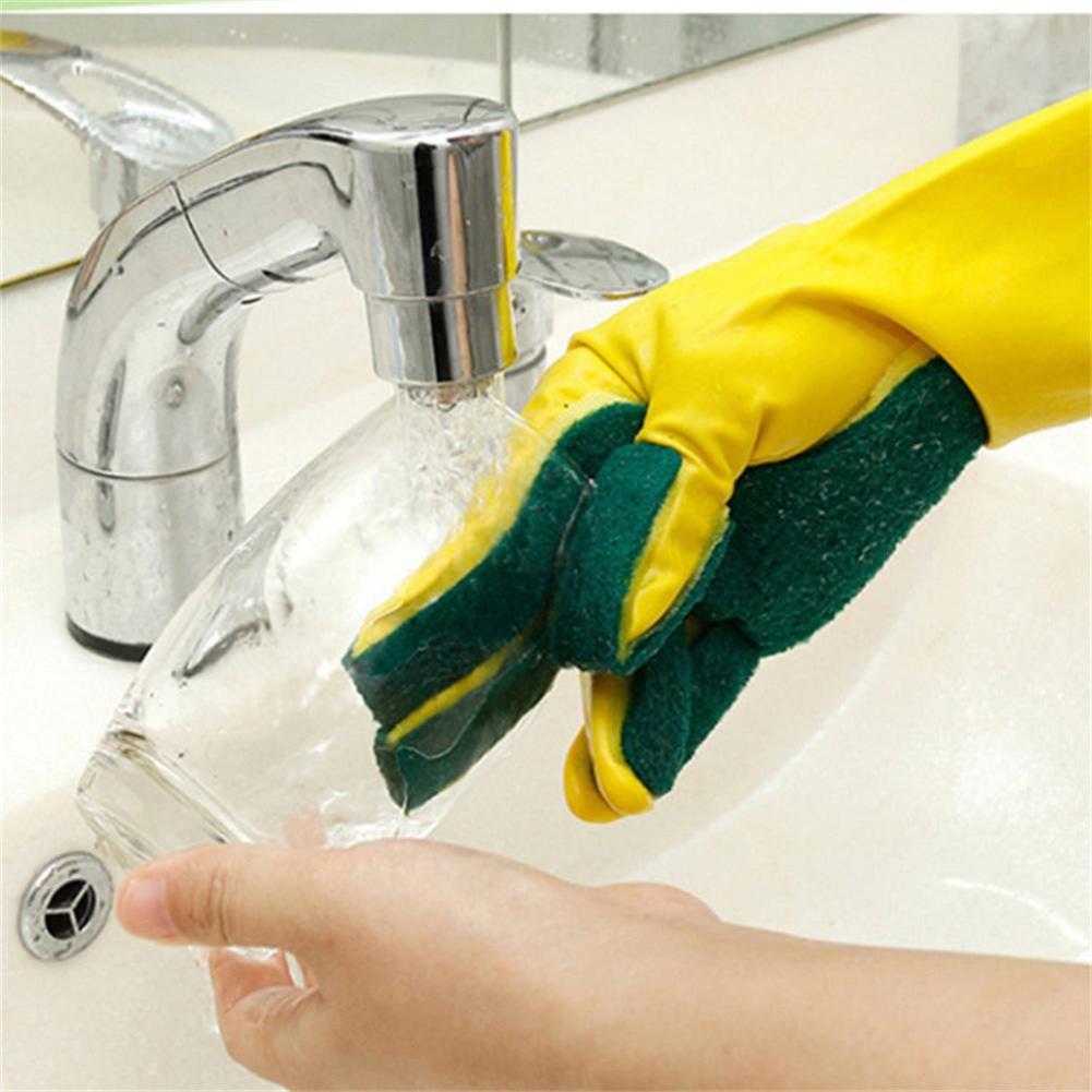 Buy Latex Sponge Scrub Dishwashing Gloves Dish Washing Cleaning ...