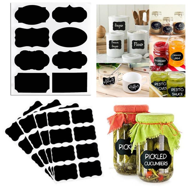 Buy new Kitchen Jars Popular 8PCS/Sheet Blackboard Sticker Sticky Label ...