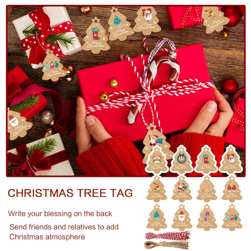 Buy Paper Tag Christmas Tree Shape Craft Label Gift Wrapping Supplies ...