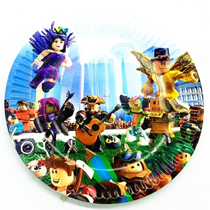 Buy Cartoon Roblox Game Theme Party Disposable Tableware Birthday Decor ...