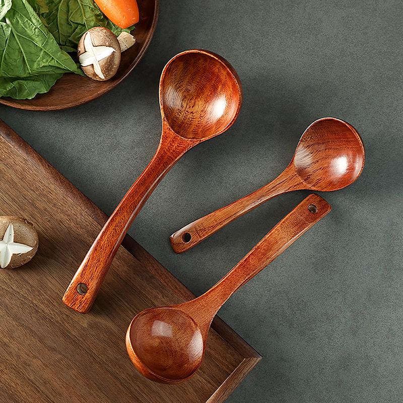 Cheap Kitchen Soup Spoons Long Handle Wooden Dessert Rice Soup Spoon ...