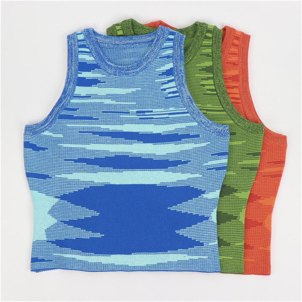 Buy 2021 Knit Y2K Top Basic Crop Tops Women Sleeveless T Shirt Casual ...
