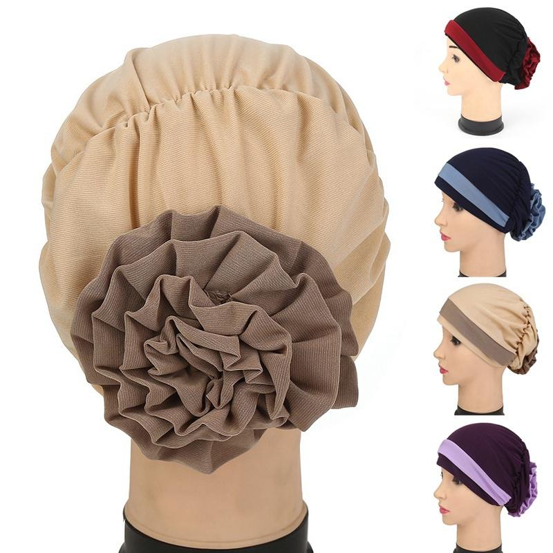Buy Women Fashion Stretch Headscarf Turban Flower Cloth Head Wrap Hat ...
