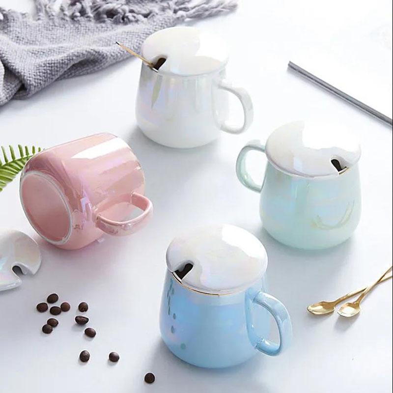 Buy Mug Spoon with Lid Creativity Simplicity Coffee Cup Home Ceramics ...
