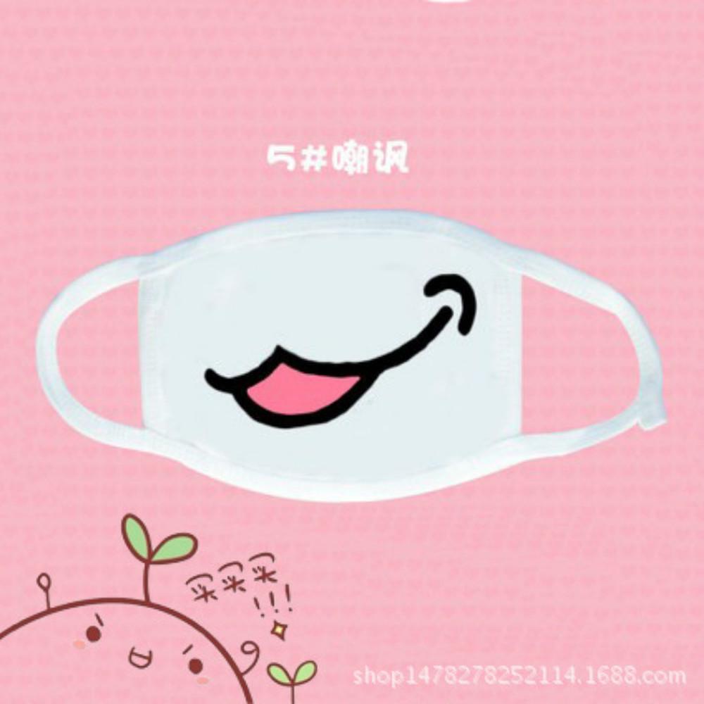Cute Anime Mouth-muffle Smile Grin Kaomoji Anti-dust Face Mask uygun ...
