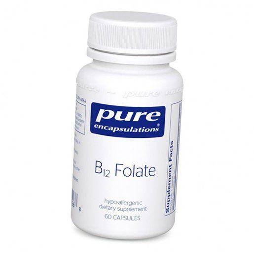 Фолат и Витамин В12, B12 Folate, Pure Encapsulations 60капс (36361058 ...