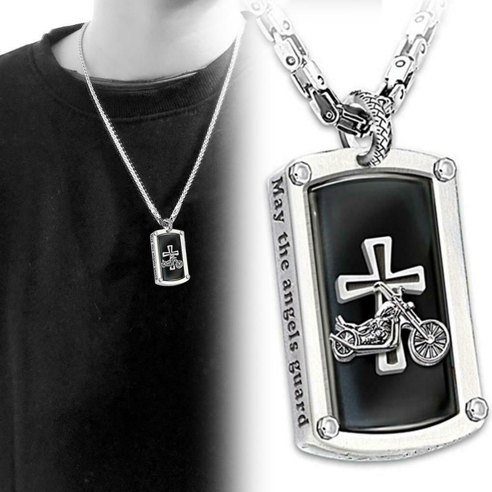 Buy Cross Engraved Pendant Necklace.Punk Men Neck Chain-UK at ...