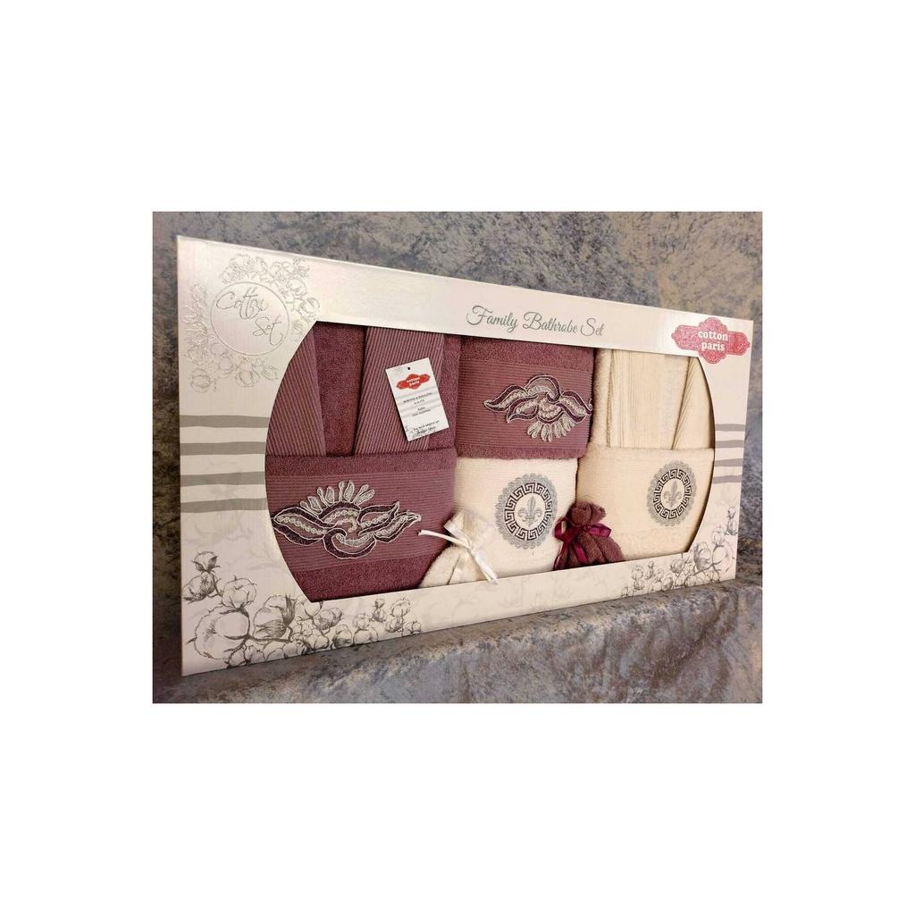 Satın alın Home Textile 8 Pcs Curl Corded Guipure Family Bathrobe Set ...