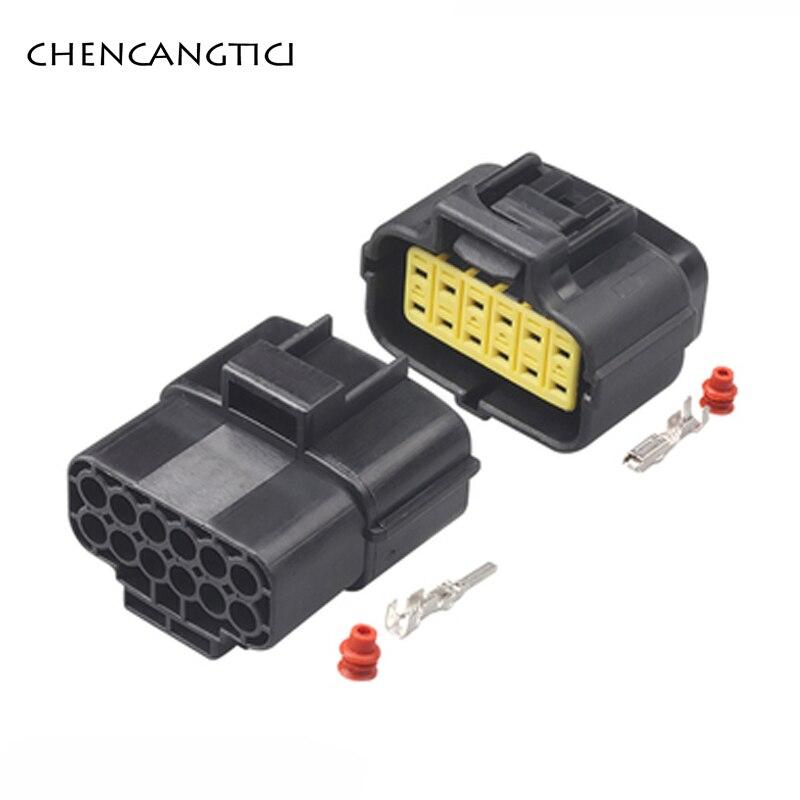 Buy 2 Sets 12 Pin Male Female AMP Denso Automotive Waterproof Sensor ...