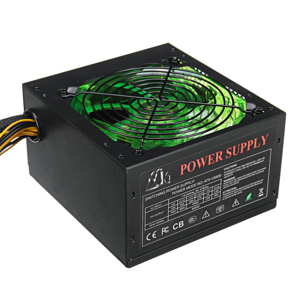 Buy 800W 120mm LED Fan ATX Mining Bitcoin Power Supply Power Supply 24 ...