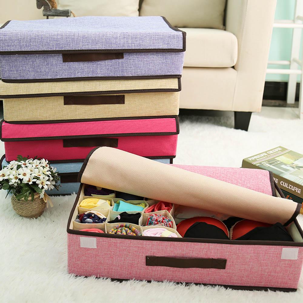Buy Underwear Storage Box 15 Lattice Cotton Multifunctional Clothing ...