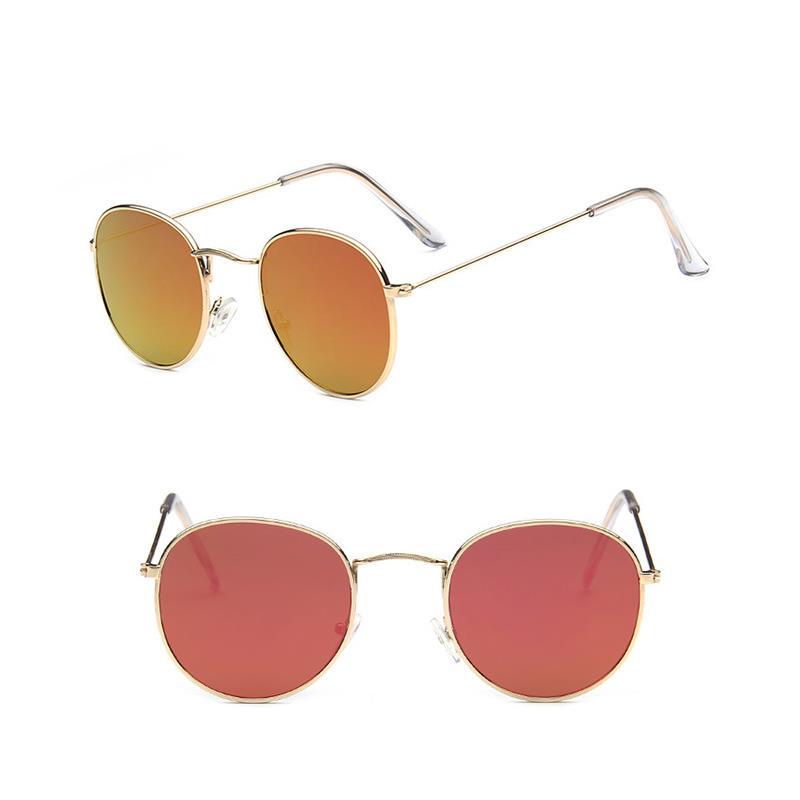 Buy New For Women Fashion Round Frame Trend Colorful Reflective Shade ...