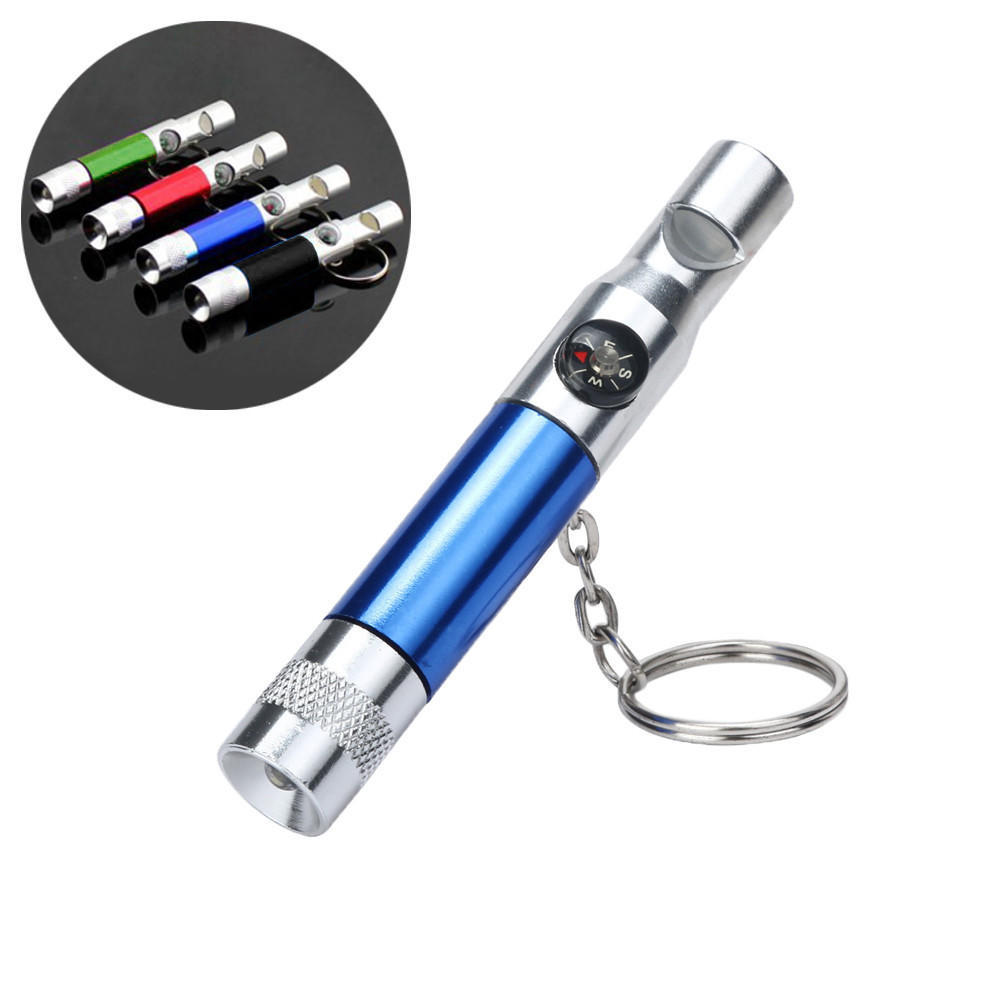 Buy 3 In 1 Keychain Flashlight Compass Whistle Camping Survival Hiking ...