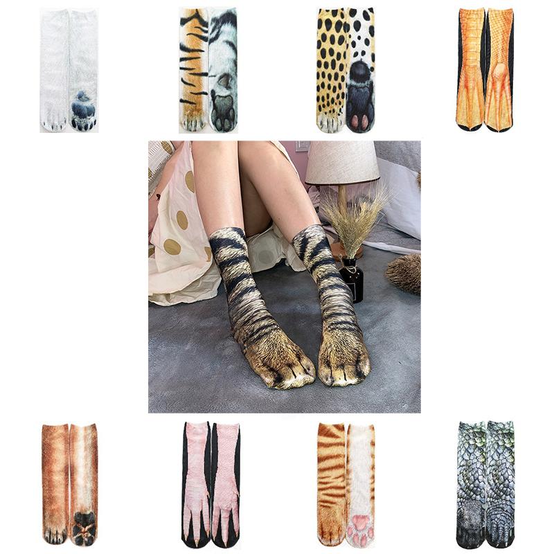 Buy Paw Animal Print 3d Socks Leopard Cat Duck Paw Unisex Adult ...