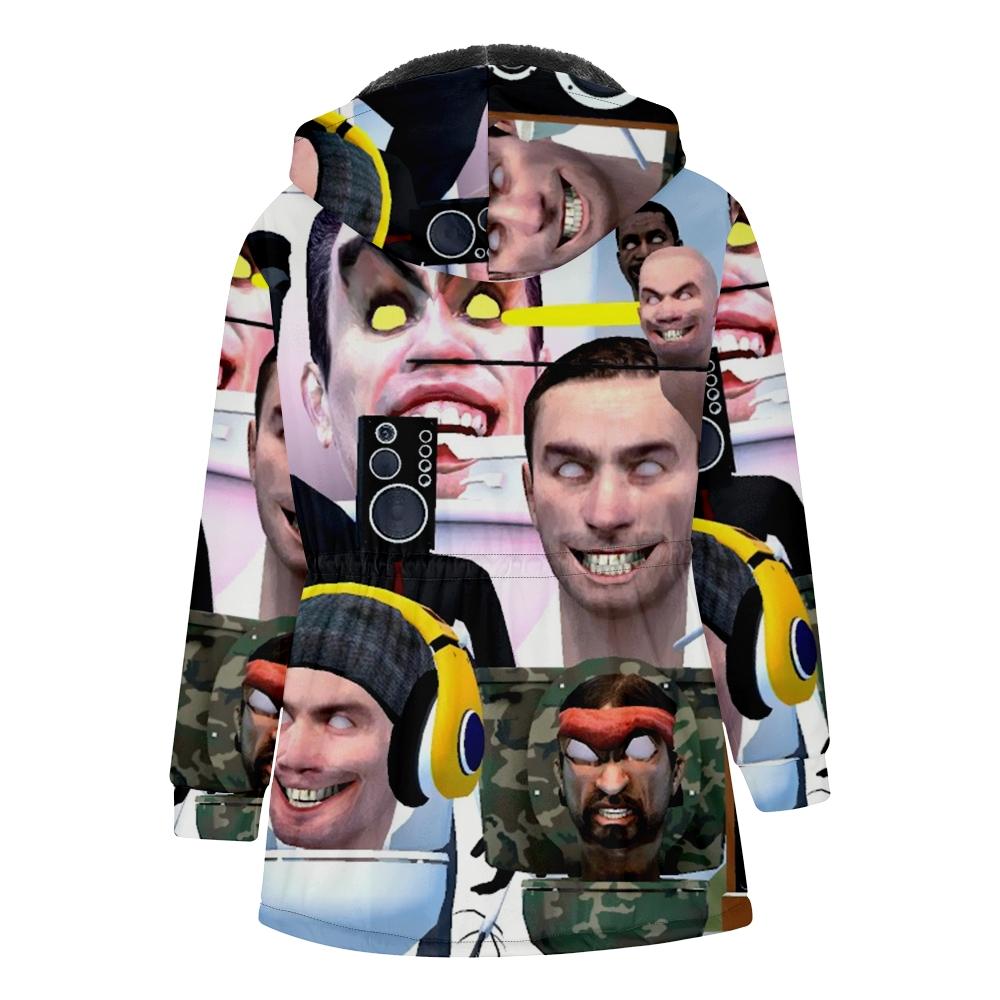 Cheap Autumn Winter Fashion Men's Skibidi Toilet Printed Overcoat Long ...