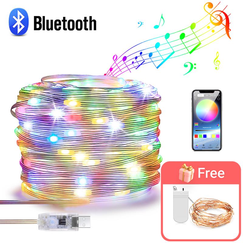 Buy Dream Color USB LED Light String 5V Bluetooth Music App WS2812B ...