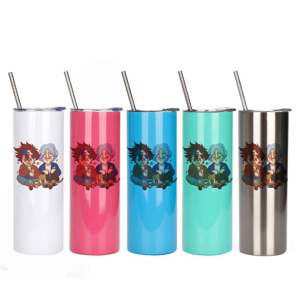 600ML Cups Stainless Steel Vacuum Insulation Reusable Cup With Straw ...