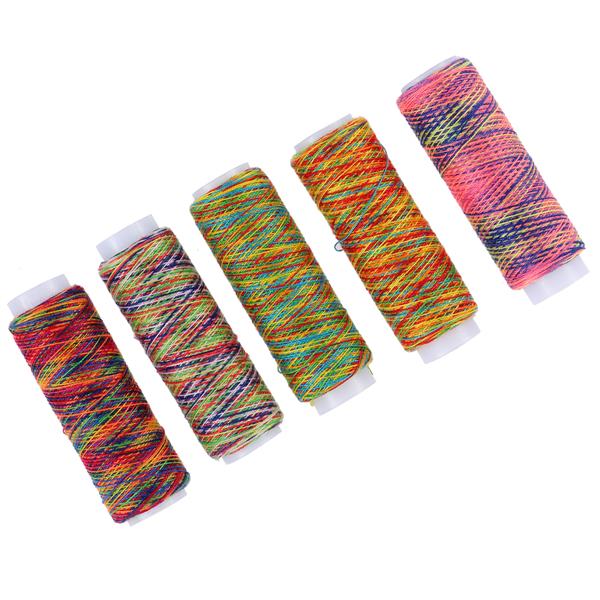 Buy 5pcs/set Gradient Durable Polyester Sewing Thread Embroidery Sewing ...