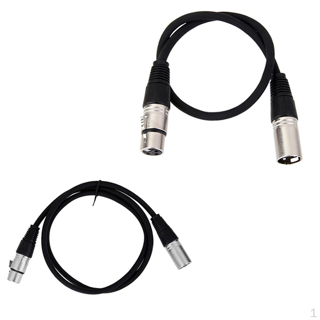 Buy 2 X XLR Male Female 3pin MIC Shielded Microphone Audio Cable 0.5M ...