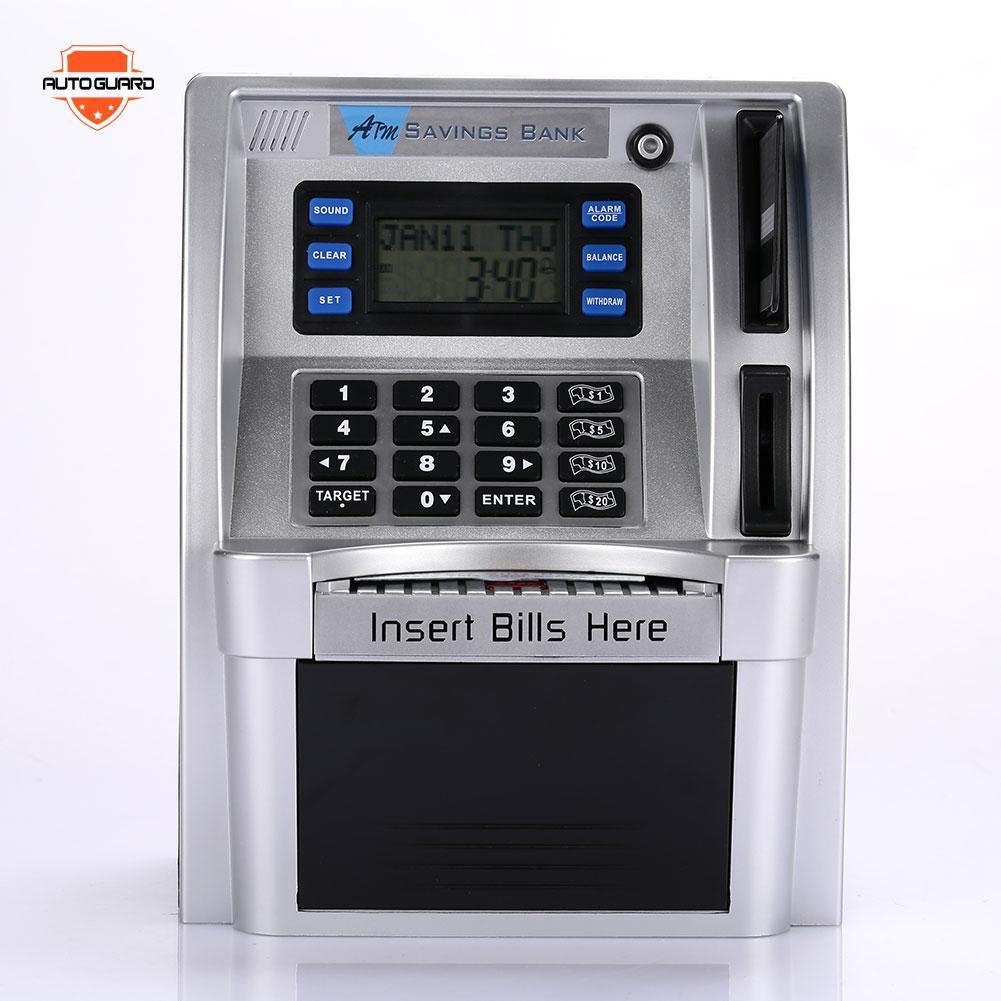 Premium ATM Saving Banks Silver Children ATM Piggy Bank with LCD Screen ...