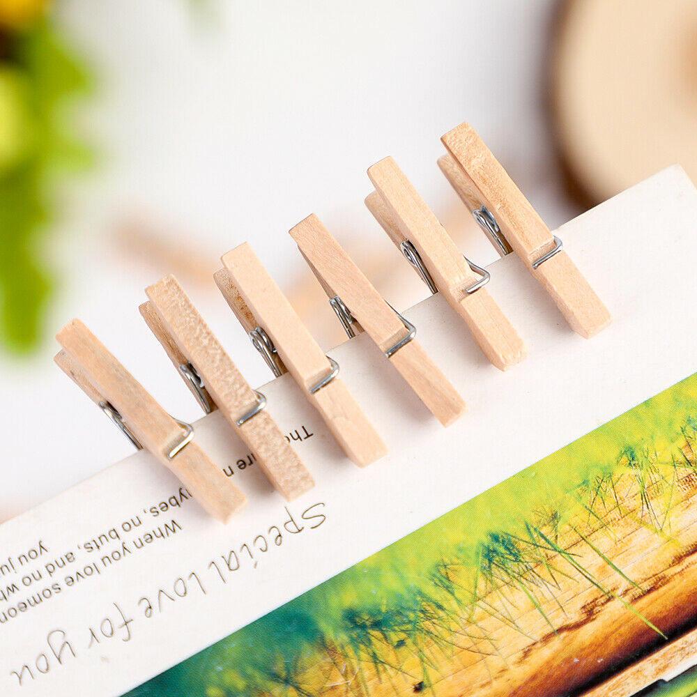 100 Pieces of 3.5X0.7cm Wood Color Wood Clips High quality uygun ...
