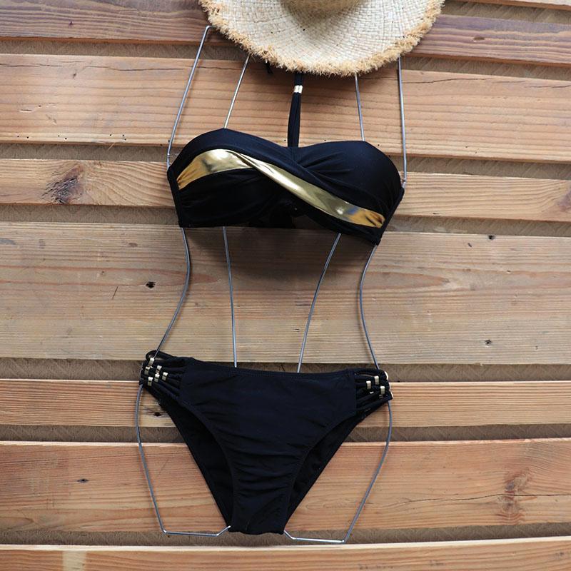 Buy Bandeau Bikinis Push Up Swimsuits Swimwear Women String Halter ...