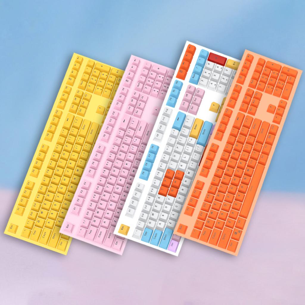 108Pcs ABS Universal Color Solid Backlight Keyboard Mechanical Keycaps ...