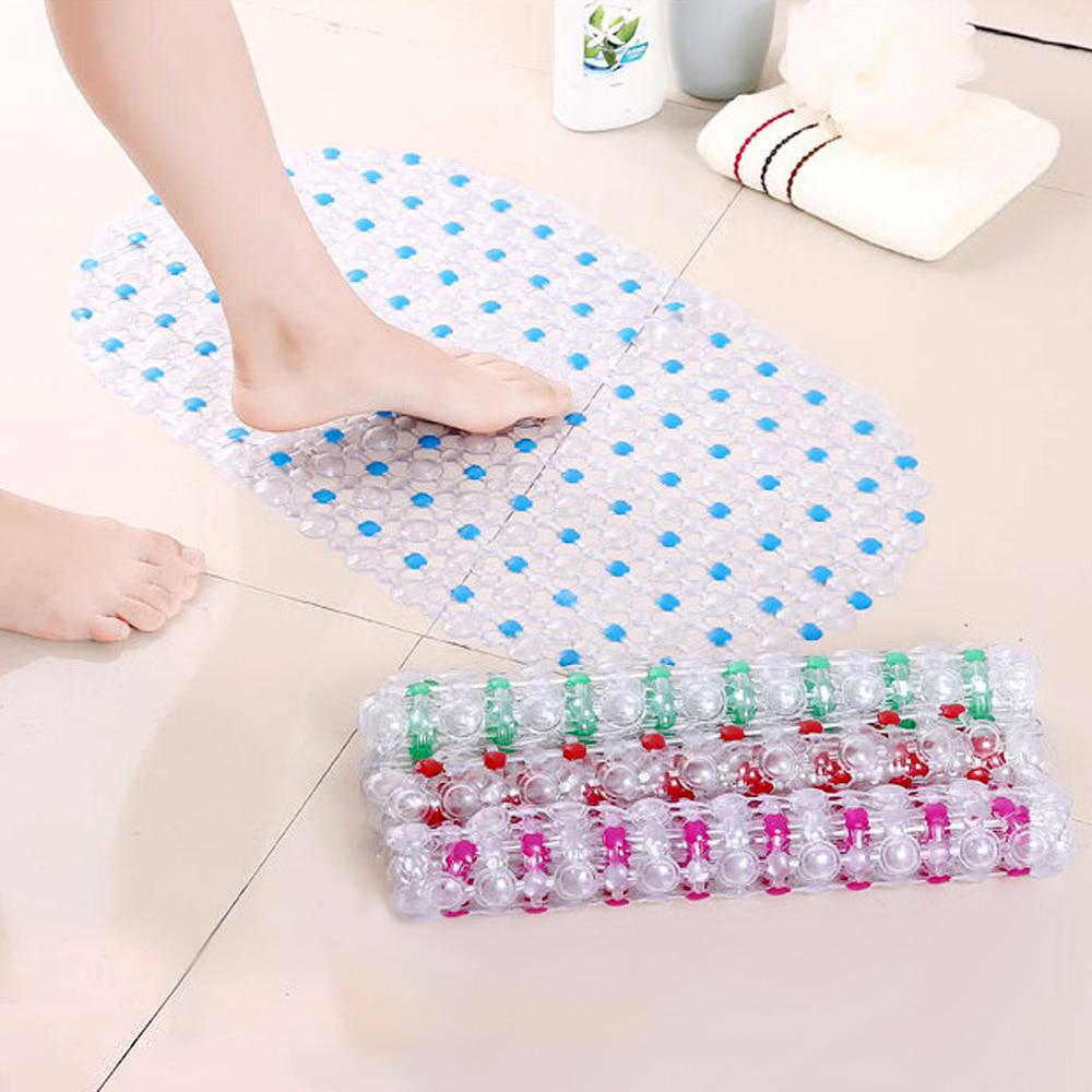 Buy 68*35cm PVC Non-slip Bathmat Bathroom Shower Pad Transparent Carpet ...