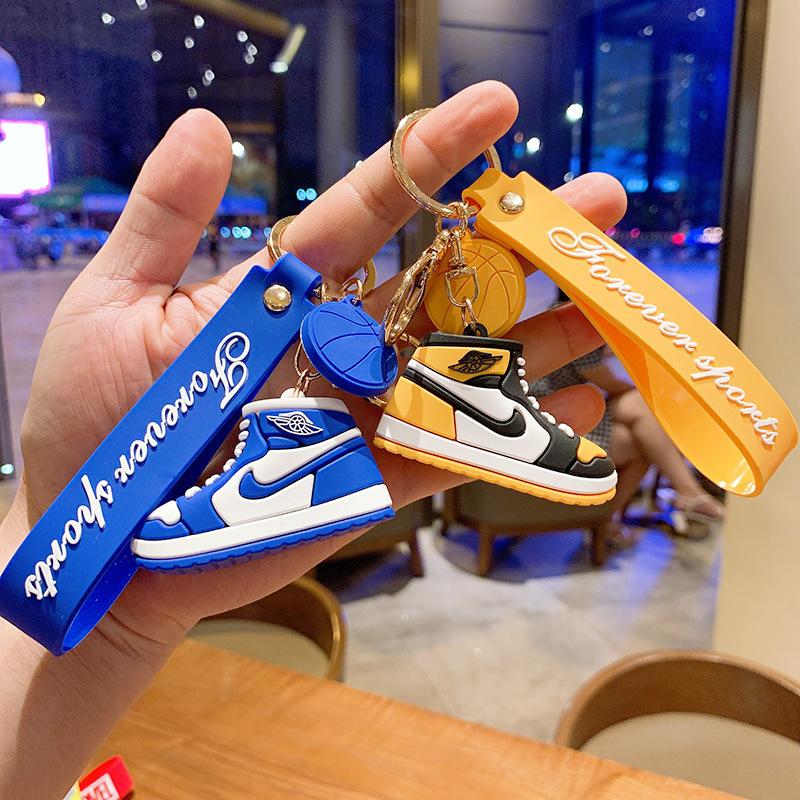 Buy High Quality Cartoon Basketball Shoes Keychain PVC Soft Rubber Car ...