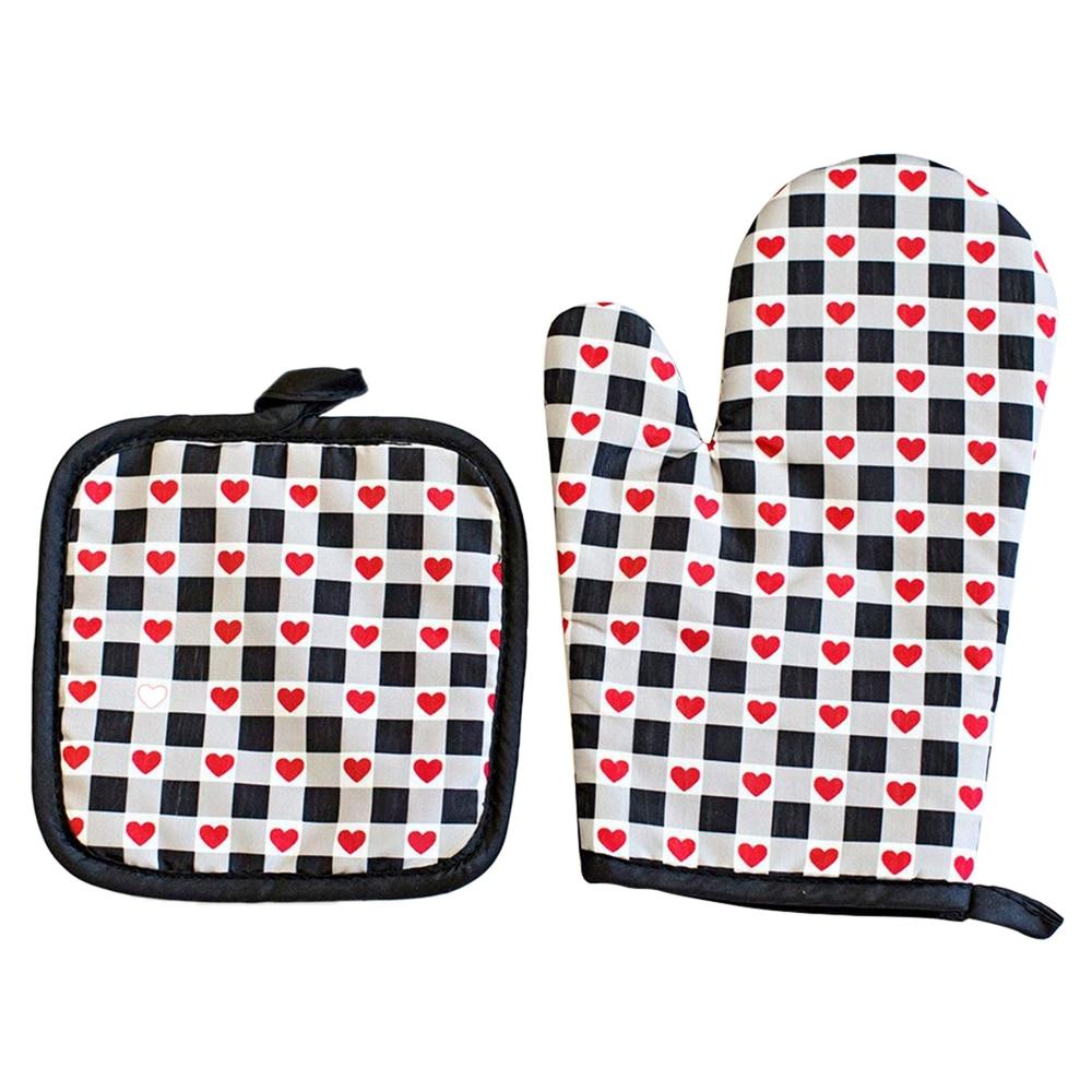 Cheap Valentine Day Polyester Oven Mitts Kitchen Non-slip Cooking ...