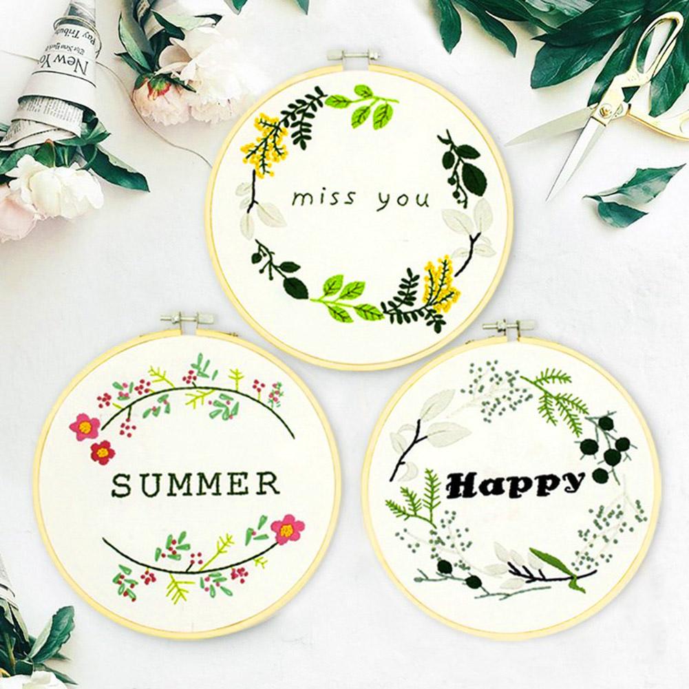 Buy 5pcs DIY Bamboo Cross Stitch Frame Needlework Hoop Hand Embroidery ...