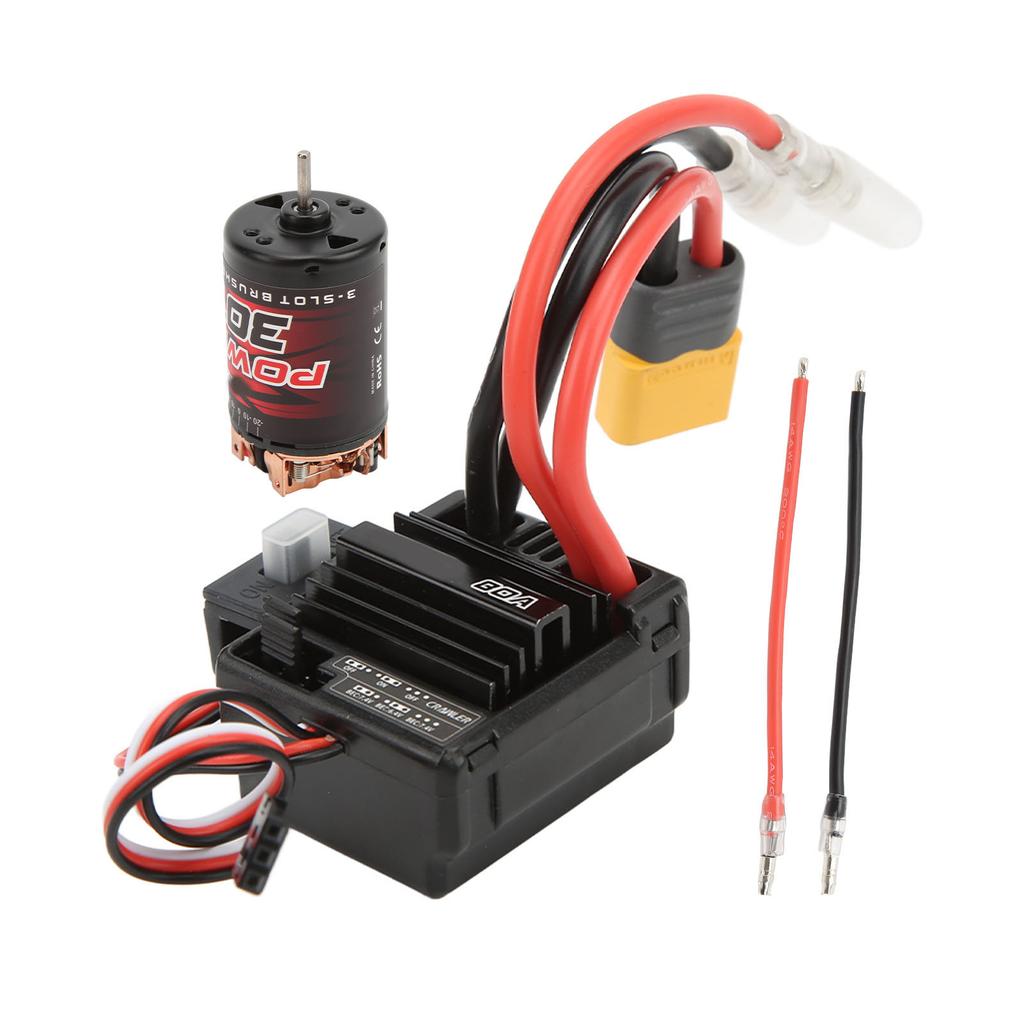 Buy RC 3 Slot 550 Brushed Motor 30T with 80A ESC Combo Set for 1/10 1/ ...