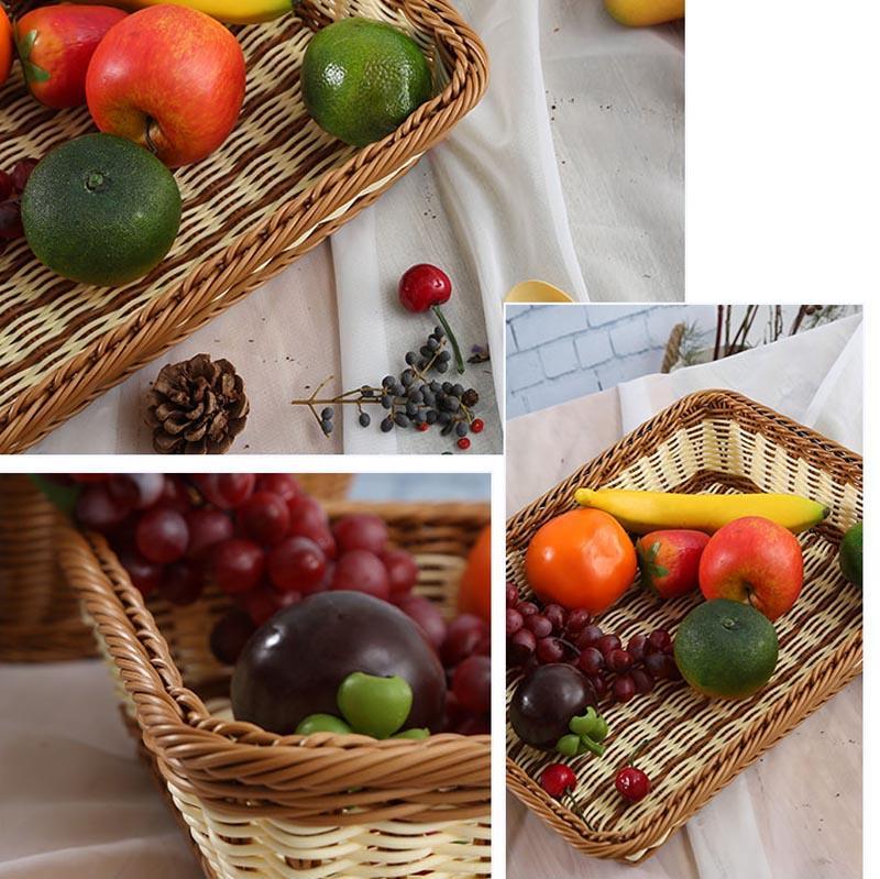 Buy Simple Fashion Weaving Storage Basket Rattan Handwork Food Fruits ...