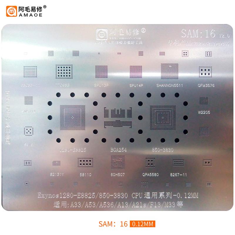 Stencil BGA Amaoe SAM:16 Samsung A53/A536 Exynos1280/E8825/SM5714/W2205 ...