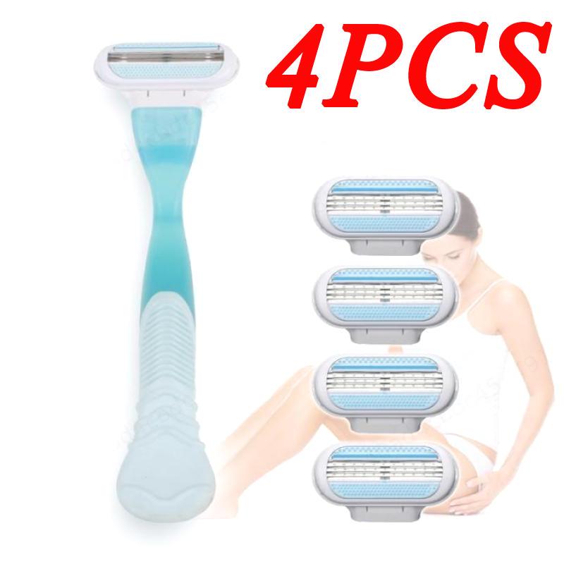 Buy Razor Blades Unisex Shaver Knife Handle Replacement Triple Blade ...