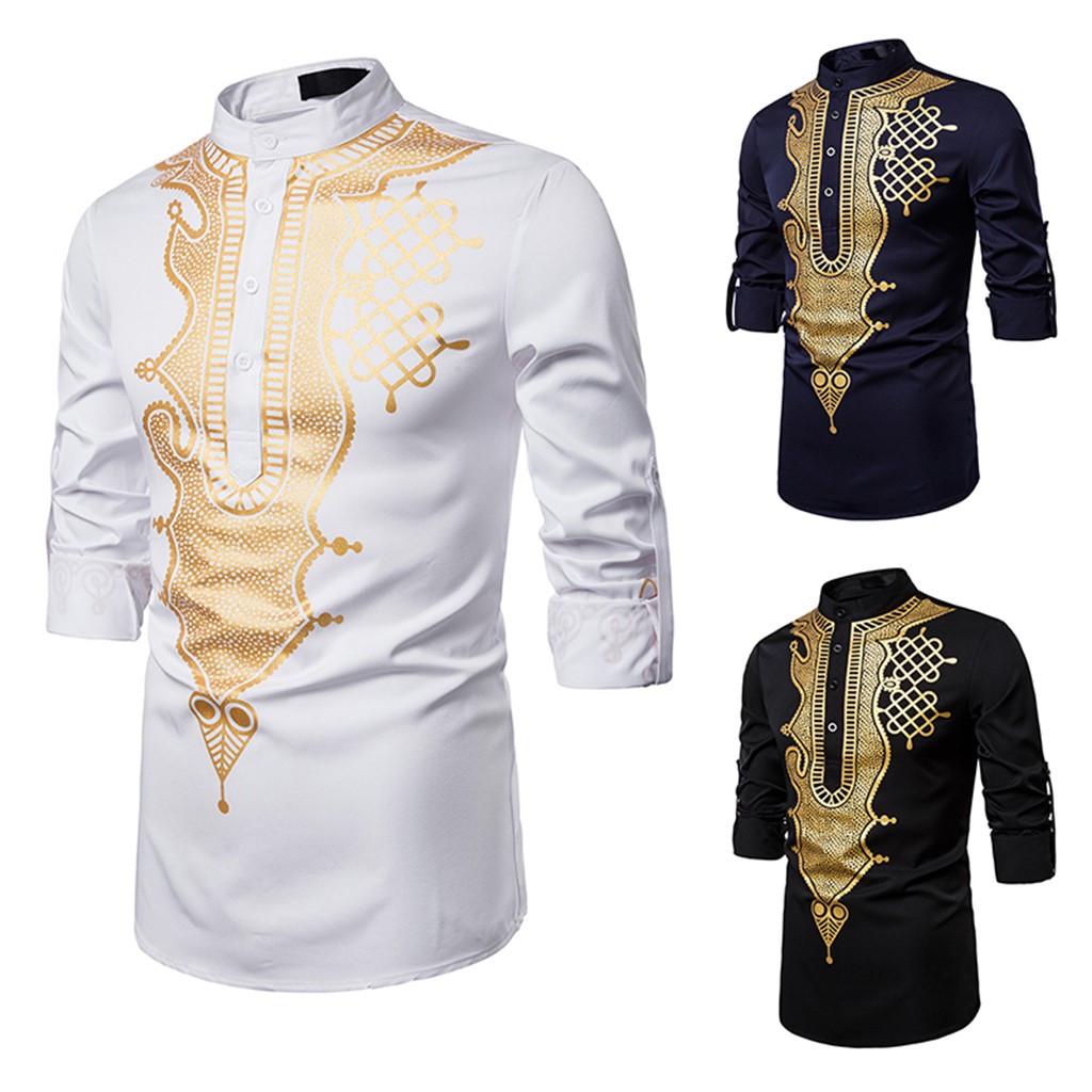 Men's Middle EasternStyle LongSleeved Jacket In Vintage Printing ...