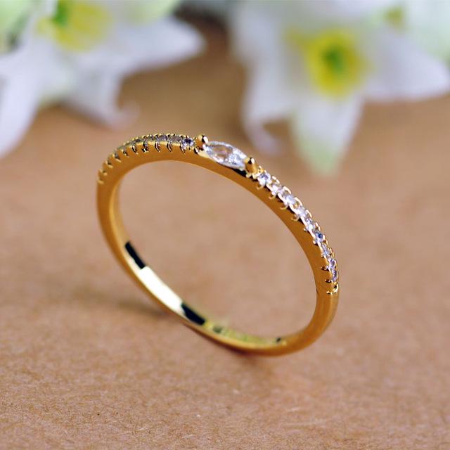 Buy Couple Thin Rings For Women Men Wedding Bridal Prong Setting ...