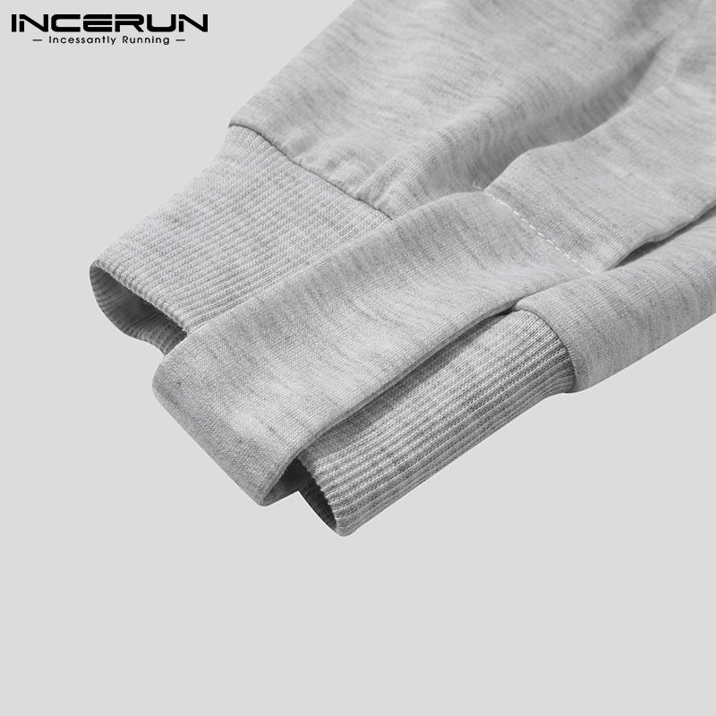 Buy INCERUN Spring Men's Fashion Off Shoudle Design Hooded Tops Long ...