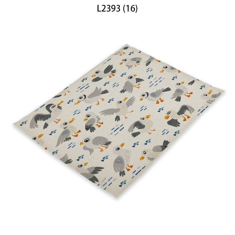 Cute Cartoon Animals Placemat for Dining Table Pigeon Drink Coasters ...