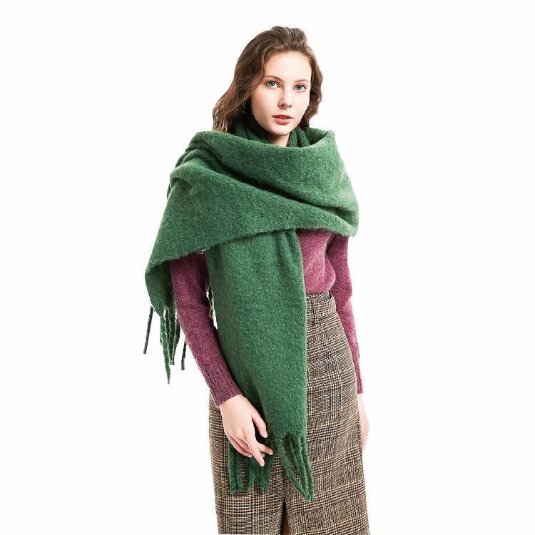 Buy Women Winter Solid Warm Long Scarf Tassels Shawl at affordable ...