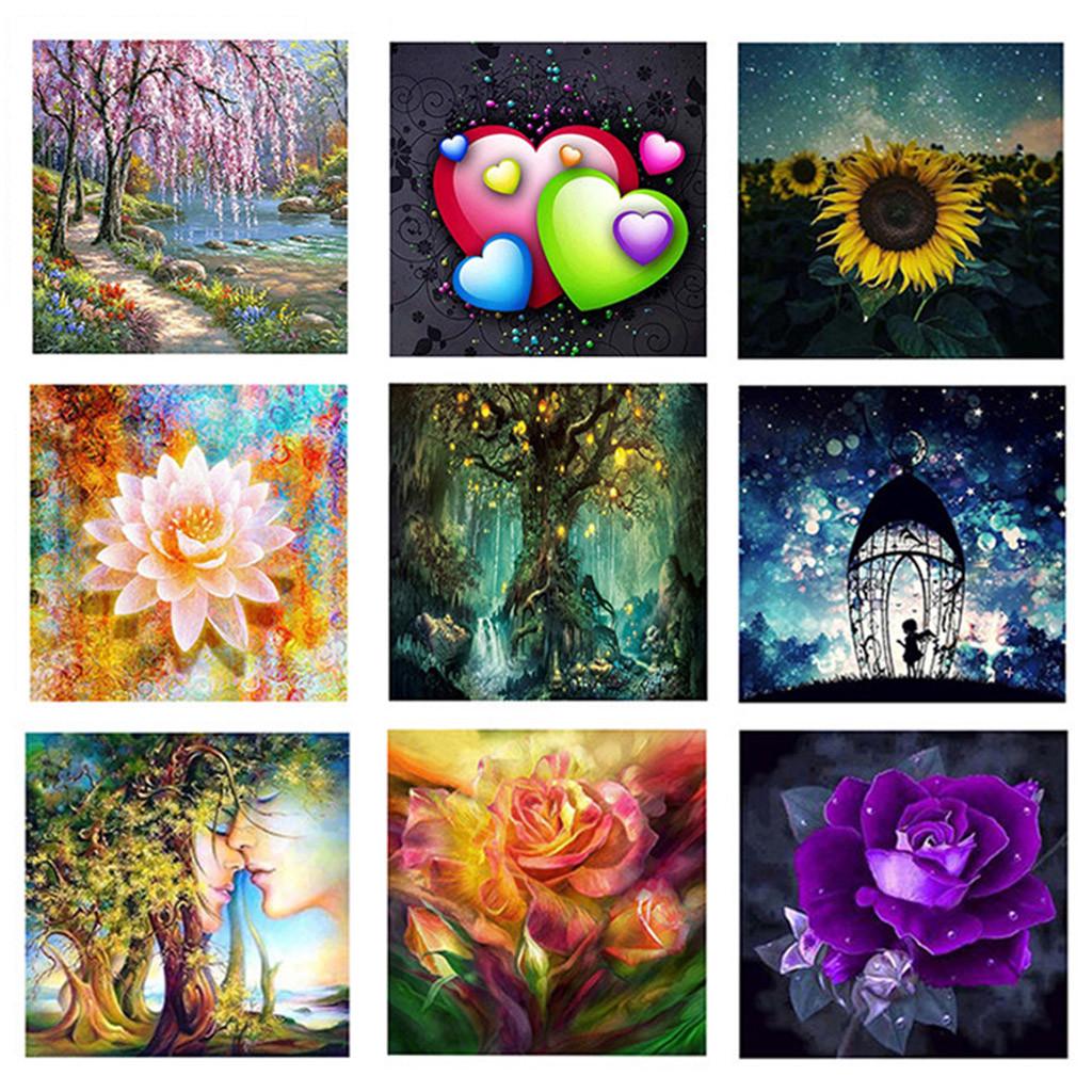 5D Embroidery Paintings Rhinestone Pasted DIY Diamond Painting Cross ...