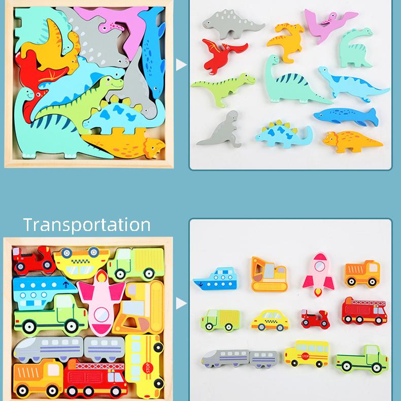 Buy Wooden Puzzles for Toddlers Baby Age 2 3 4 Year Old Learning Color ...