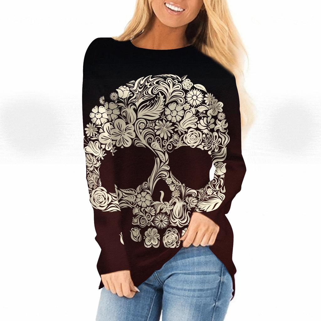 Cheap Women's Plus Size Printed Loose Spring Autumn Floral Fashion Top ...