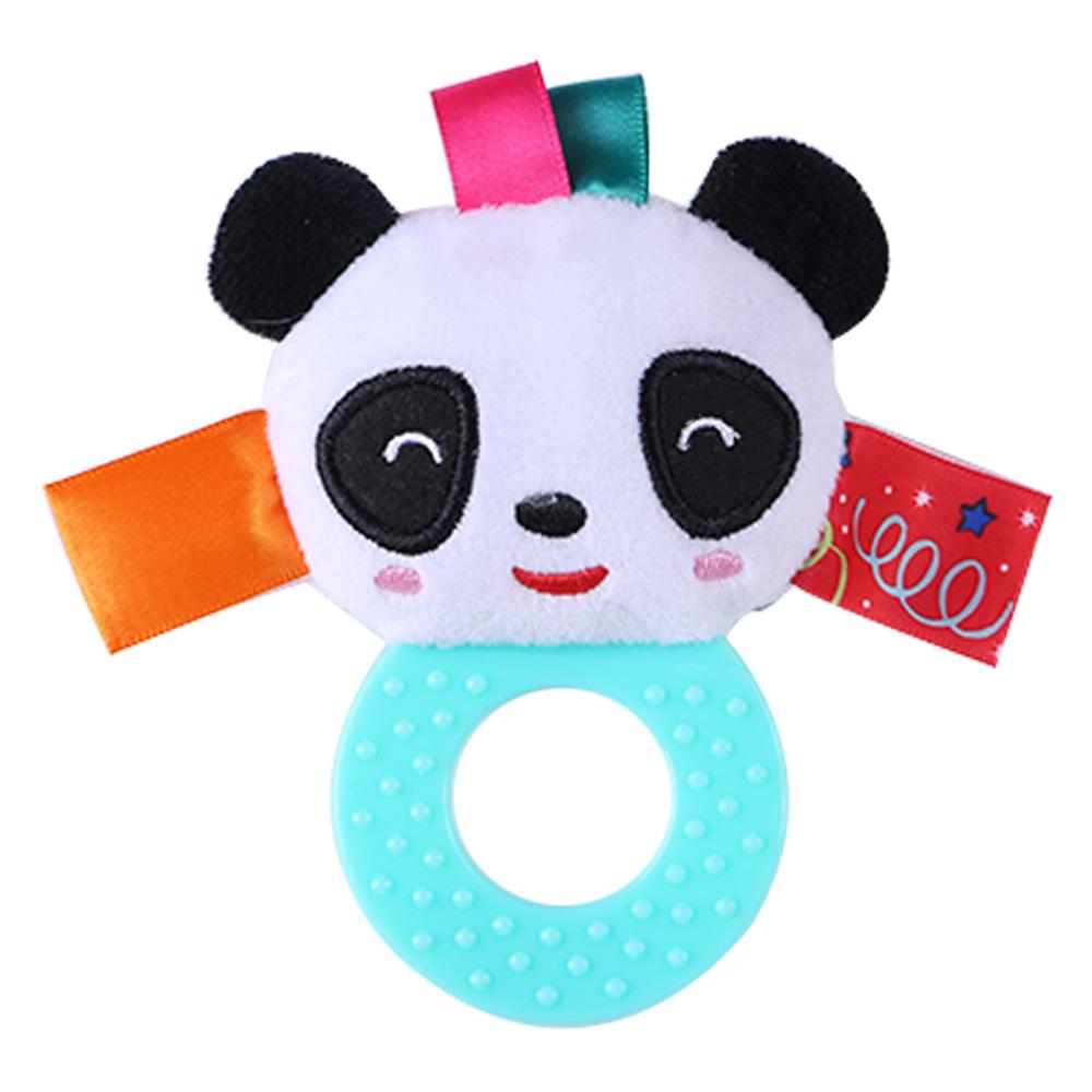 Infant hand grasping teeth rubber rattle doll bell BB silicone plush ...
