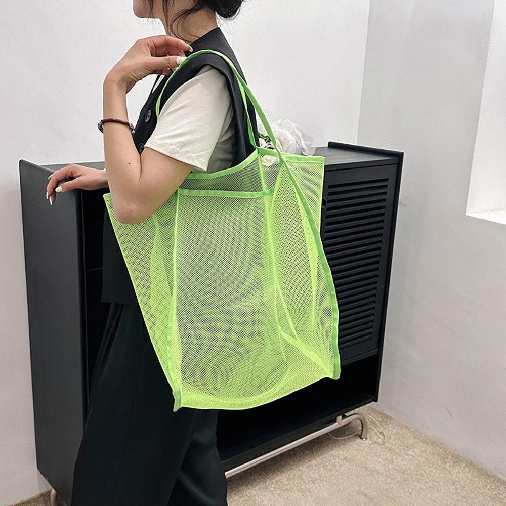 Satın alın Light Versatile Fashion Transparent Reusable Mesh Tote Bag ...